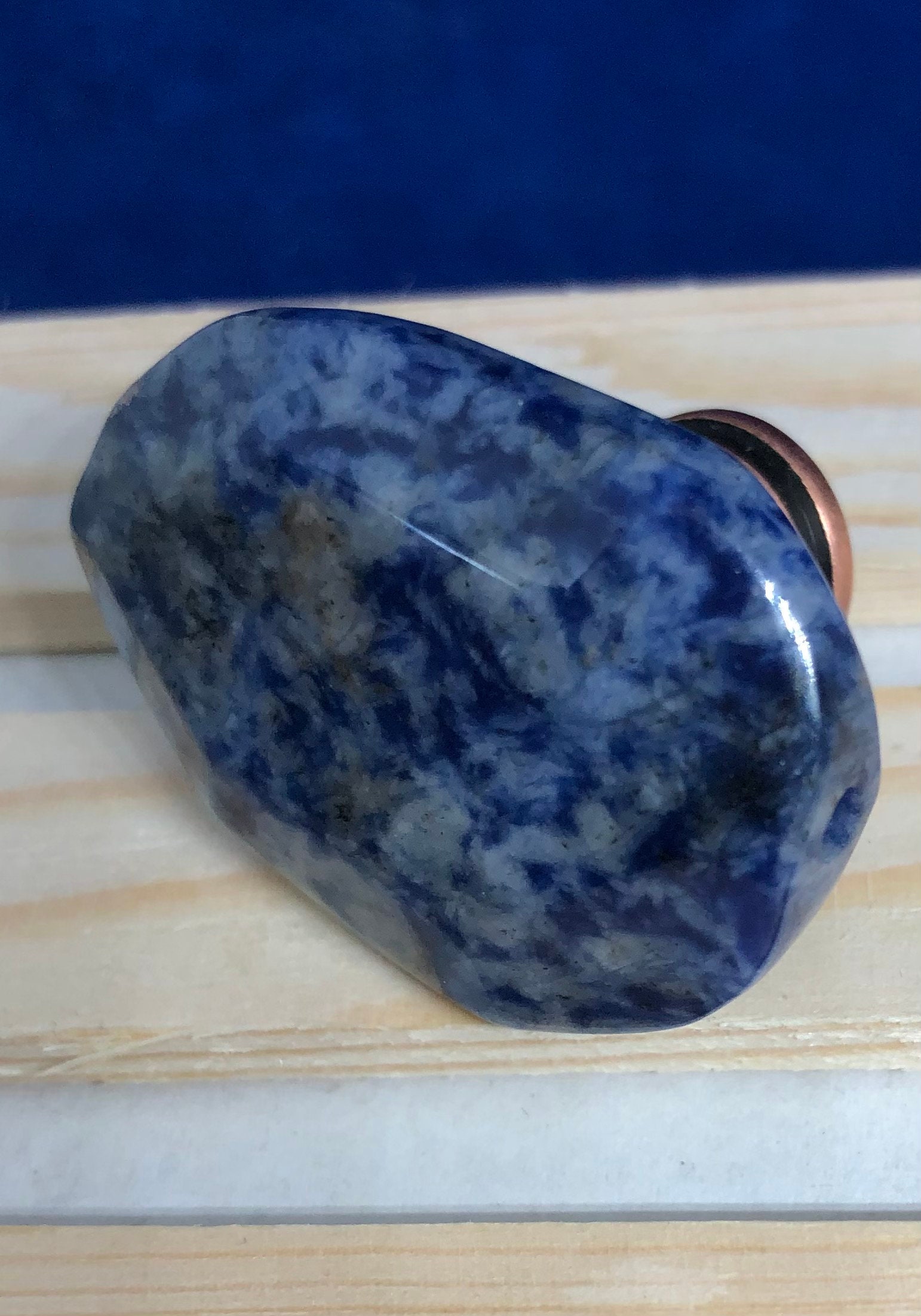 Blue Spotted Jasper knob spot jasper knob polished oval | Etsy