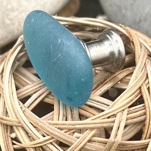Sea Glass Cabinet Knob: Beach House Decor, Nautical Hook, Tumbled ...