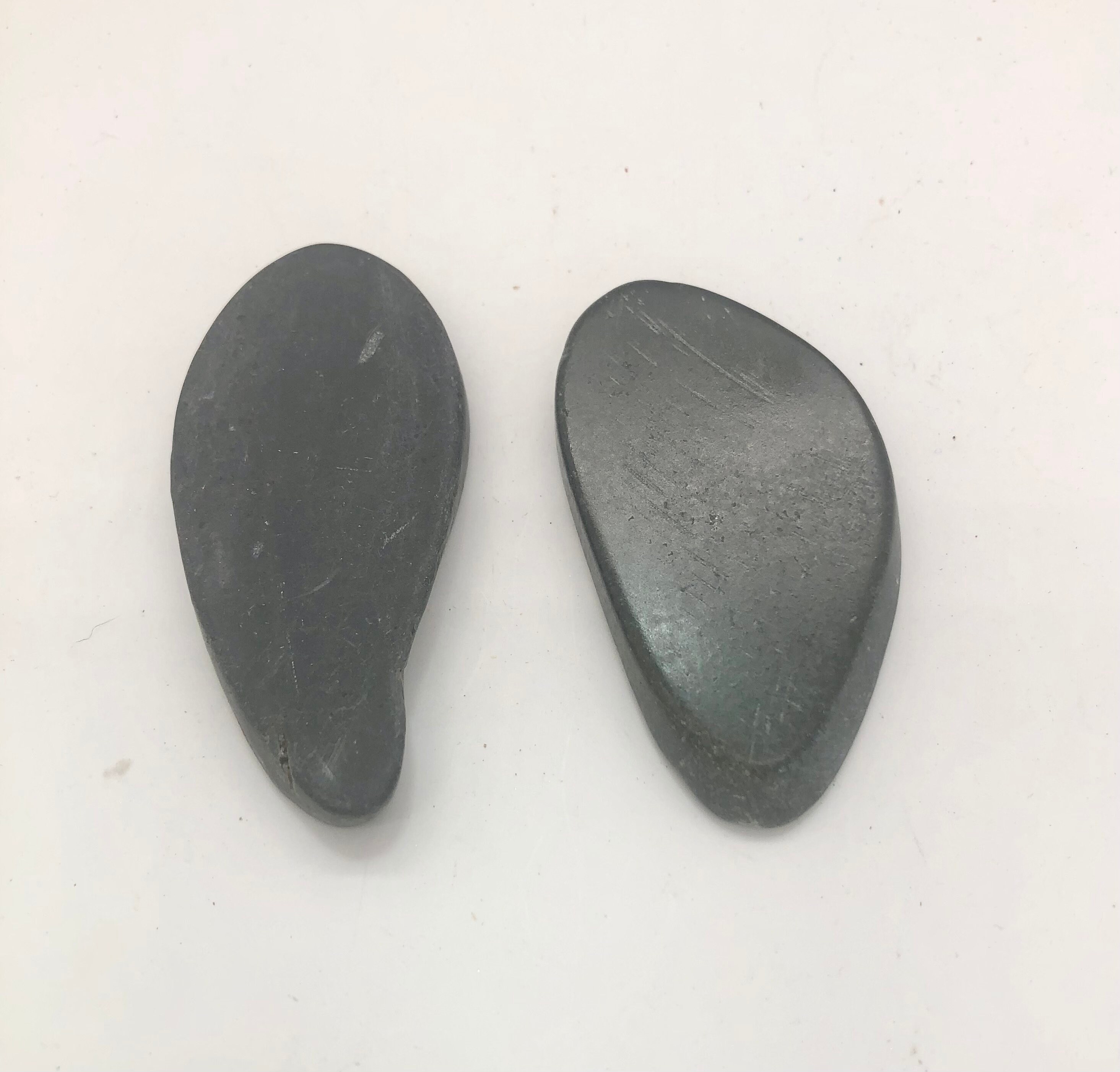 Black Lake Stone Knobs: Water Washed Rock Hardware, Flat Stone Handles ...