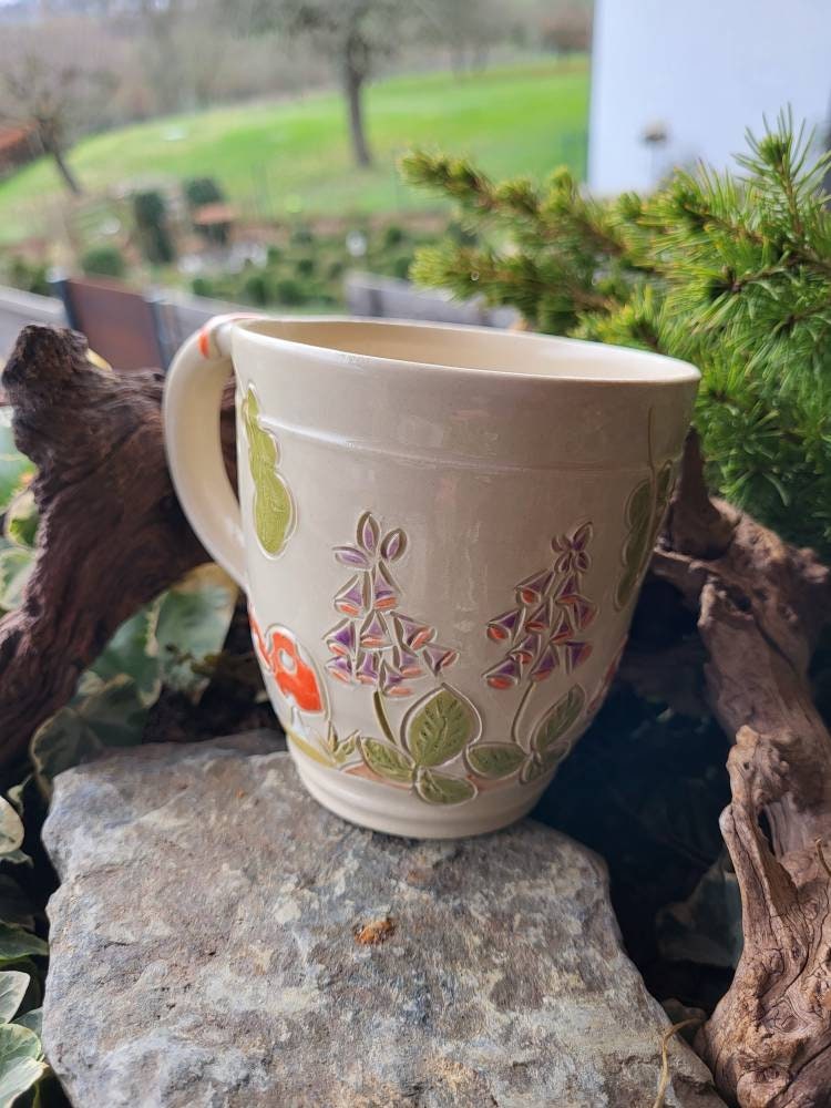 Pottery Cup With Elves Dwarfs Toadstools About 300 Ml - Etsy