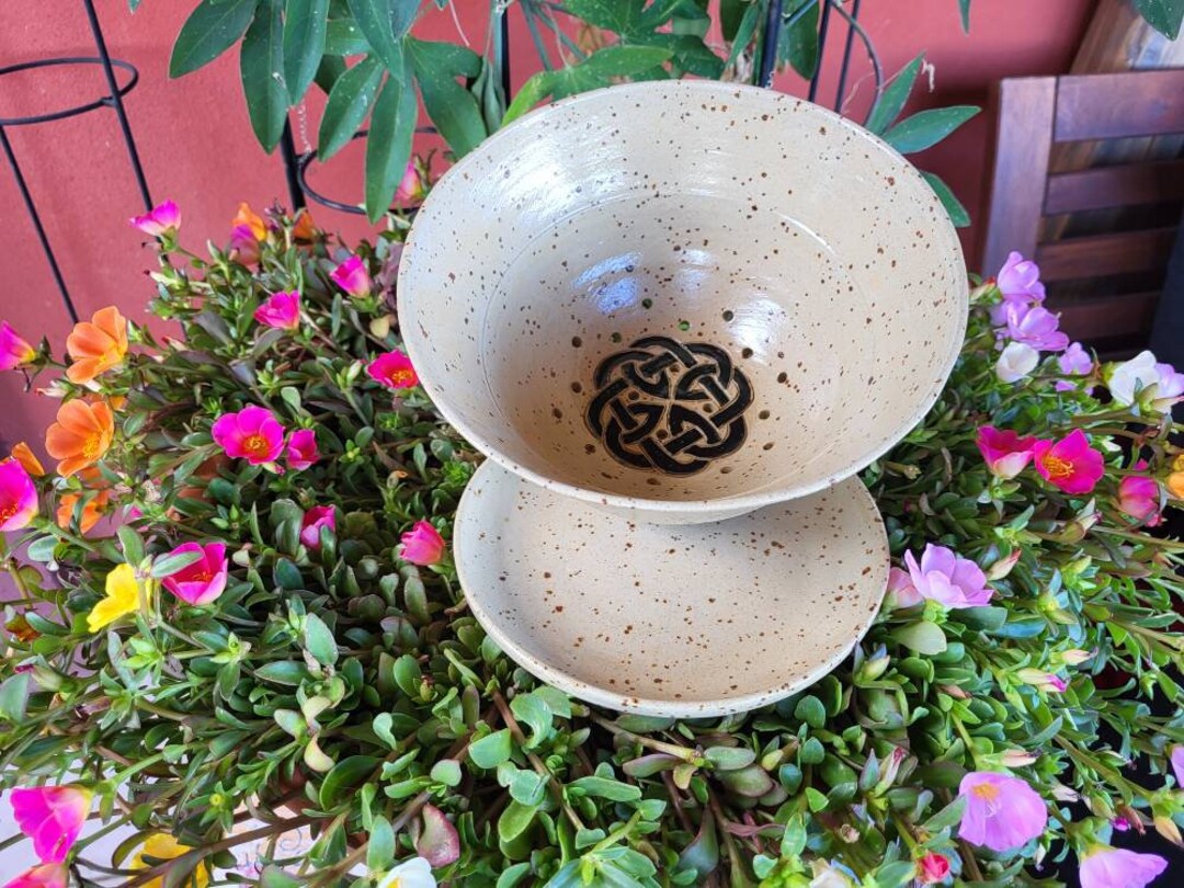 Pottery Fruit Sieve Ceramic Celtic Knot Diameter Top 18.5 - Etsy