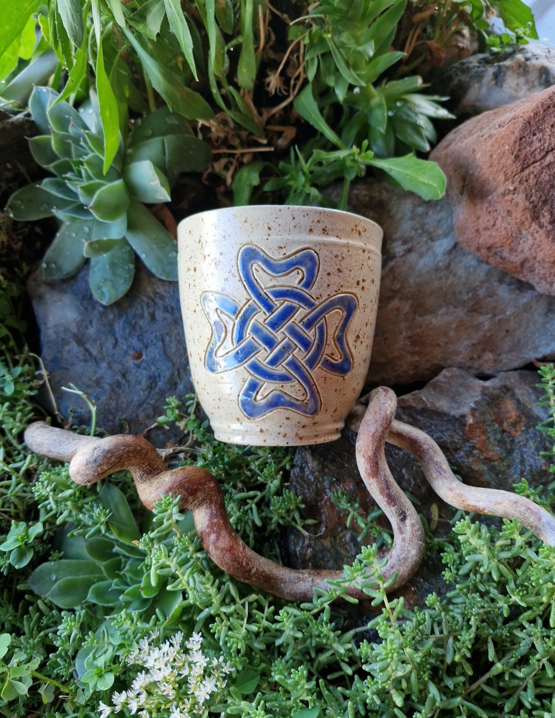 Pottery Mug, Triskele, Celtic Knot, Ornament, Mead, Larp, Approx. 250 ...