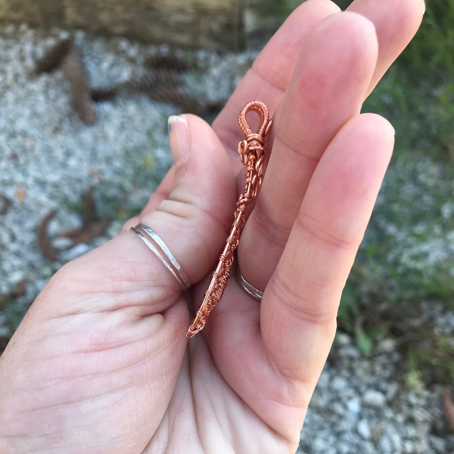 Wire Wrapped Tree Pendant Necklace - Wire Woven Frame - Hand Woven - Etsy