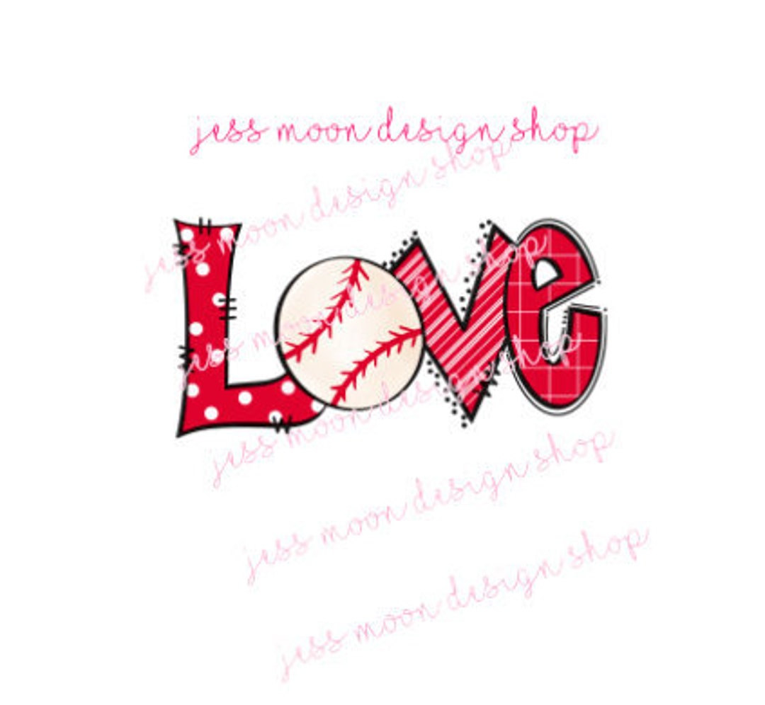 Love Baseball PNG INSTANT DOWNLOAD Sublimation Instant Download Digital ...