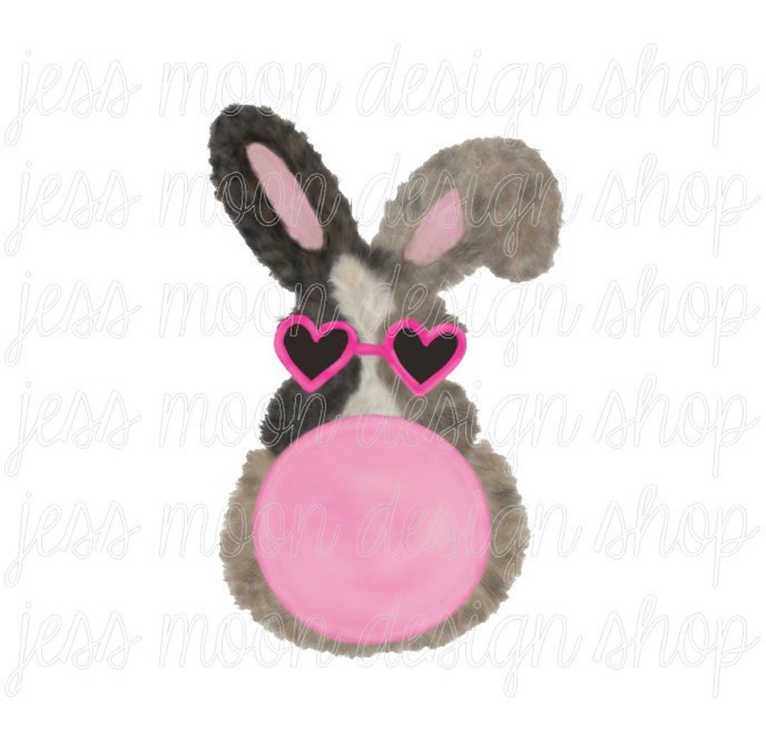 Sassy Easter Bunny Blowing Bubble PNG INSTANT DOWNLOAD Sublimation ...