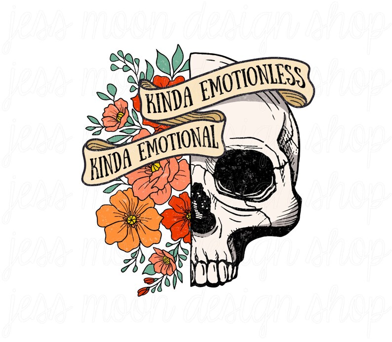 Kinda Emotional Kinda Emotionless Skull Skeleton With Flowers - Etsy