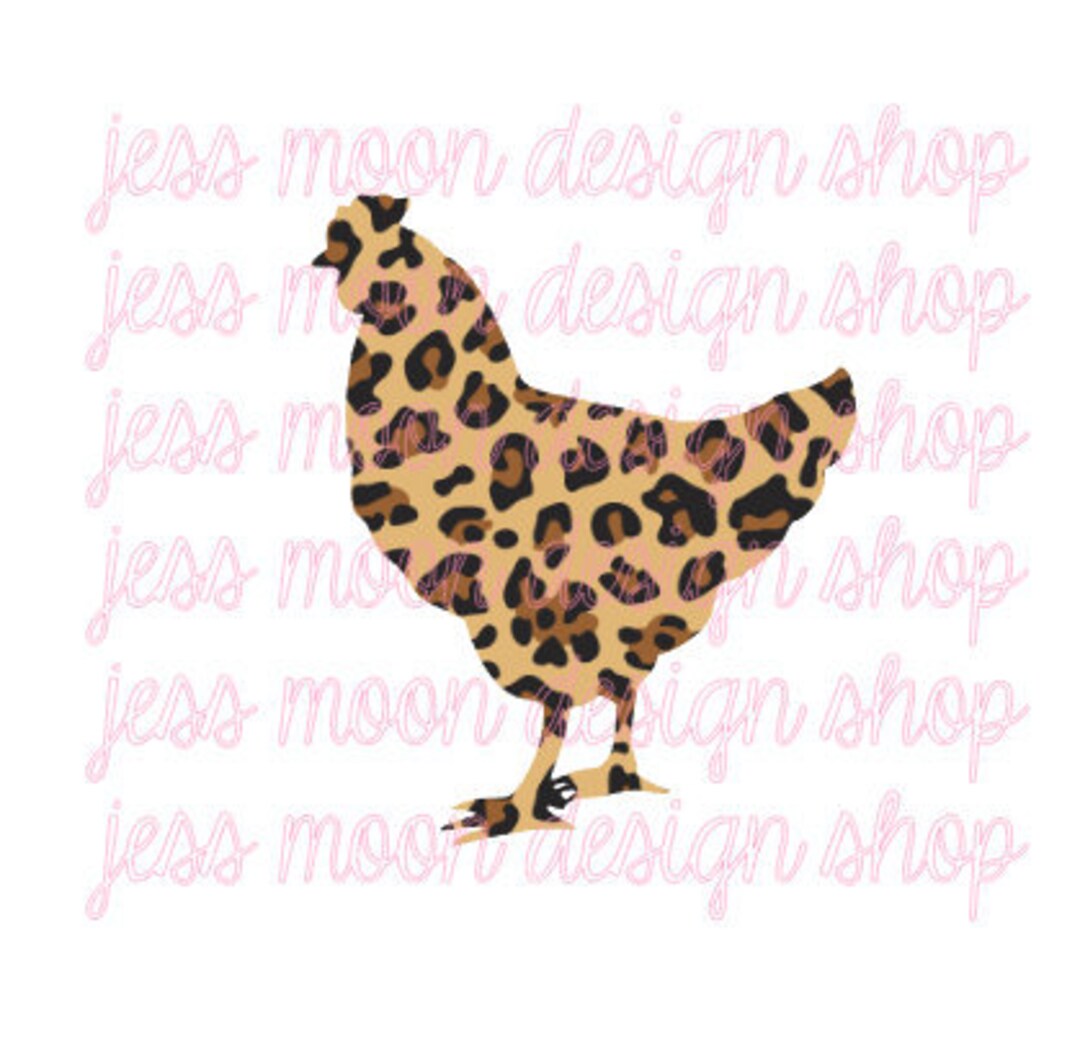 Hen Chicken Silhouette With Leopard Print Png Leopard Print Chicken Hen ...