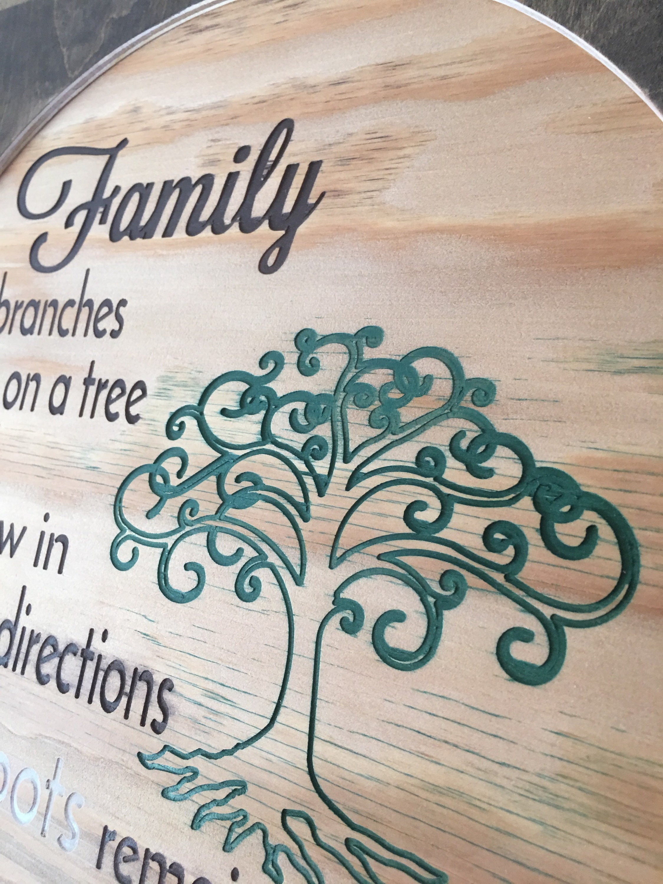Family Tree Carved Wooden Sign Personalized Home Decor - Etsy UK