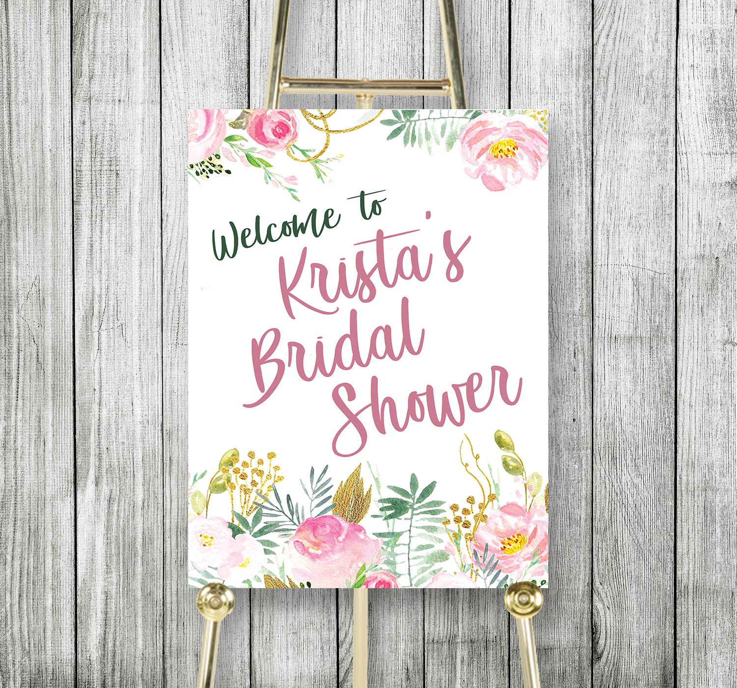 Spring Floral Shower Sign: Bridal Shower/ Baby Shower, PRINT - Etsy