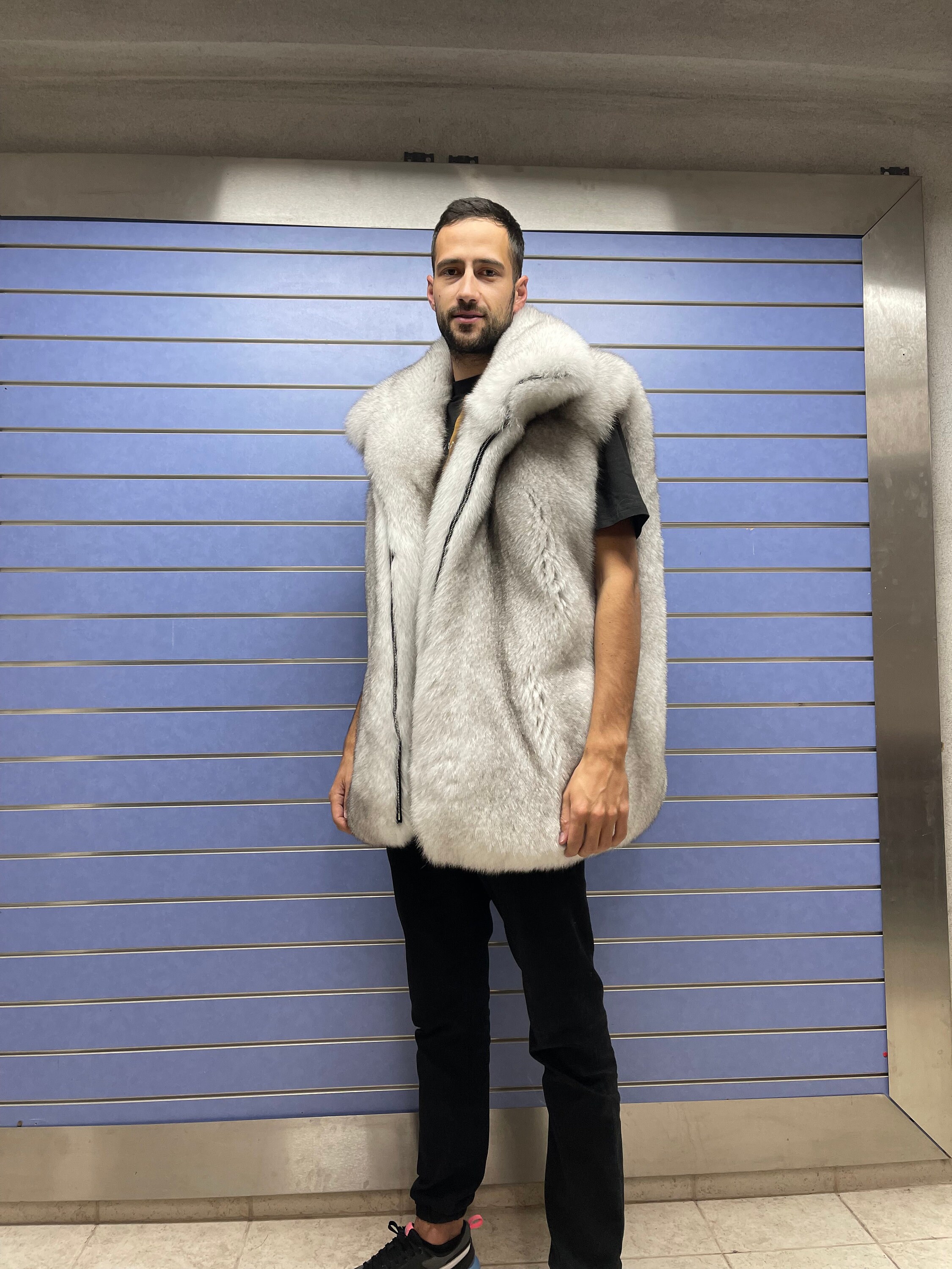 Luxury Full Skin Blue Fox Vest With Collar 100% Real Fur - Etsy