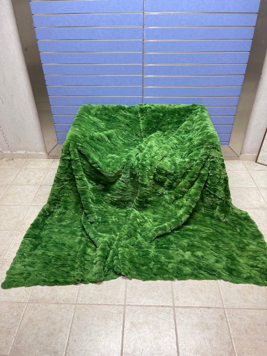Luxury King Size Green Rex Fur Throw Rabbit Fur Bedspread / Blanket - Etsy