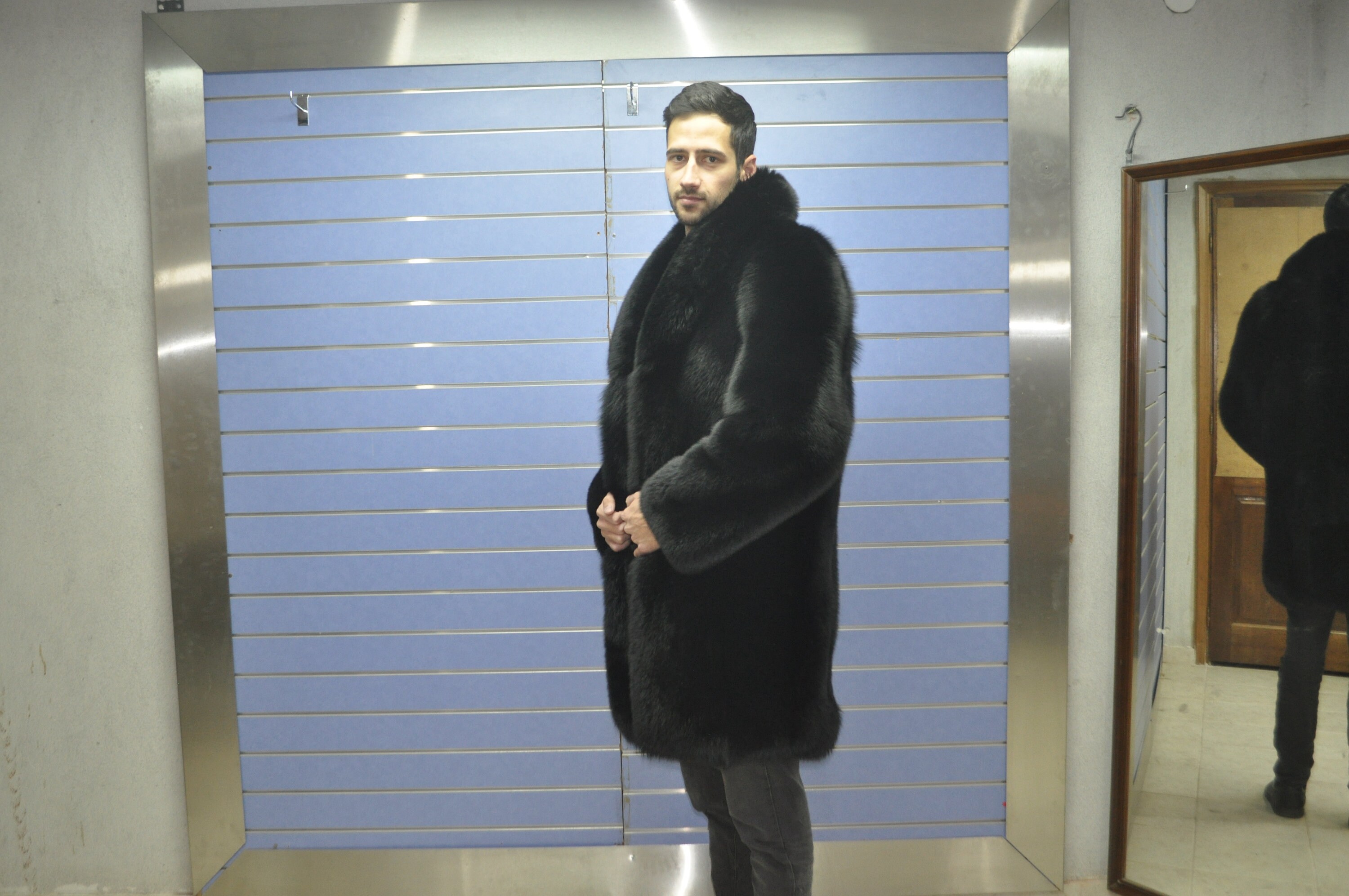 Luxury Full Skin Black Fox Fur Mens Coat Real Fur Black Fox - Etsy