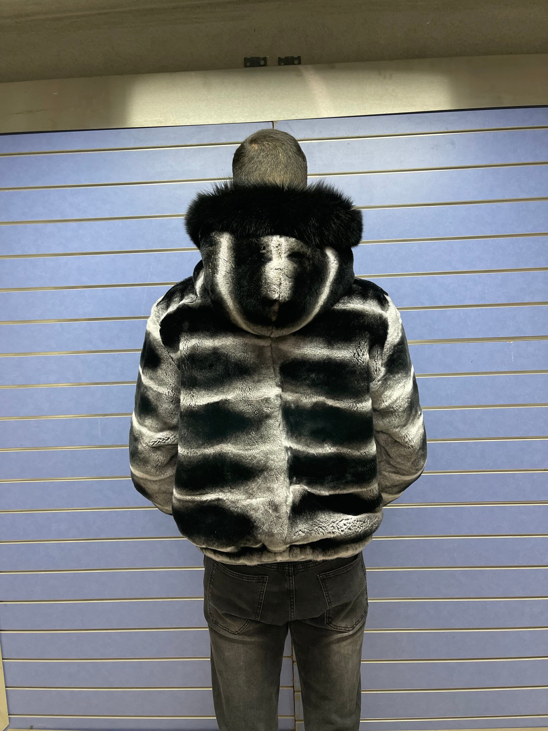 Luxury Rex Rabbit Bomber Jacket Real Rabbit Fur Full Skin Hooded With ...