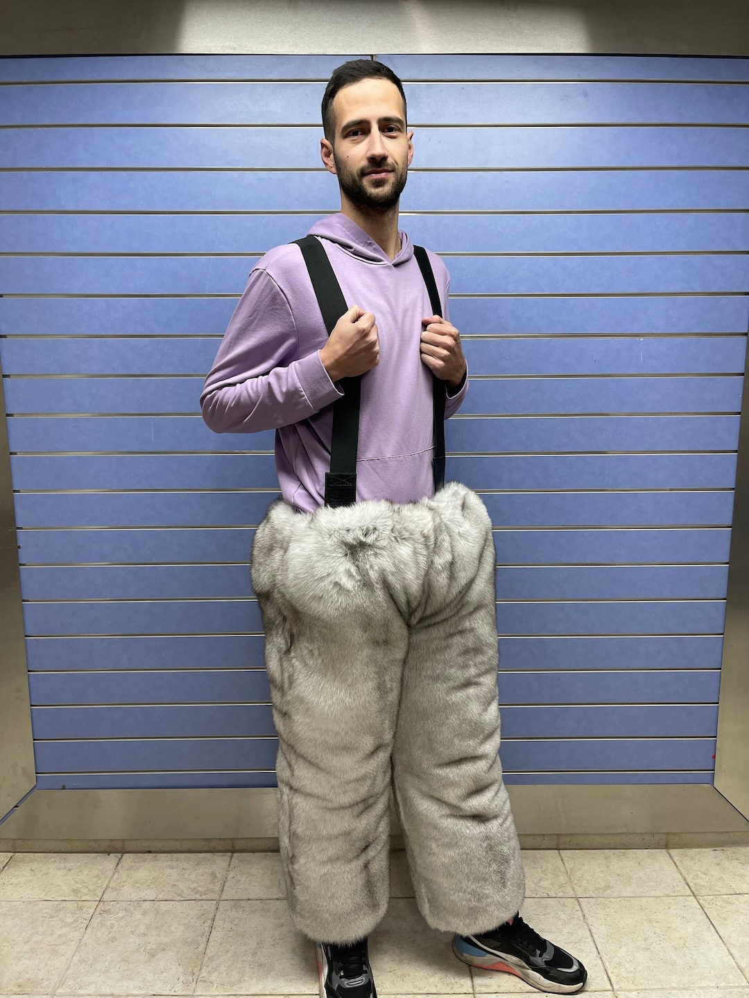 Luxury Doublesided Blue Fox Pants Fullskin Real Fox Fur Trousers Double ...