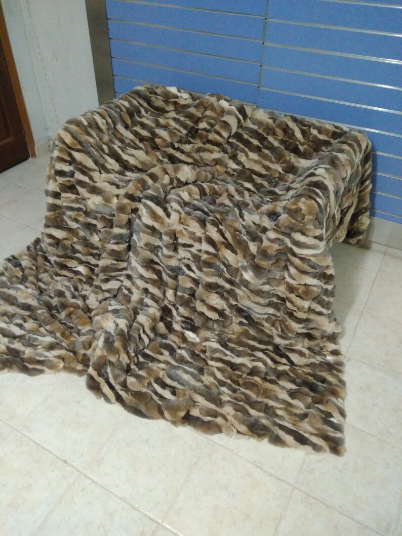 Luxury Rex Orillag Fur Throw 100% Real Rex Fur Bedspread / Blanket ...
