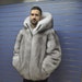Luxury Full Skin Blue Fox Fur Mens Jacket Real Fur Bomber Skin to Skin ...