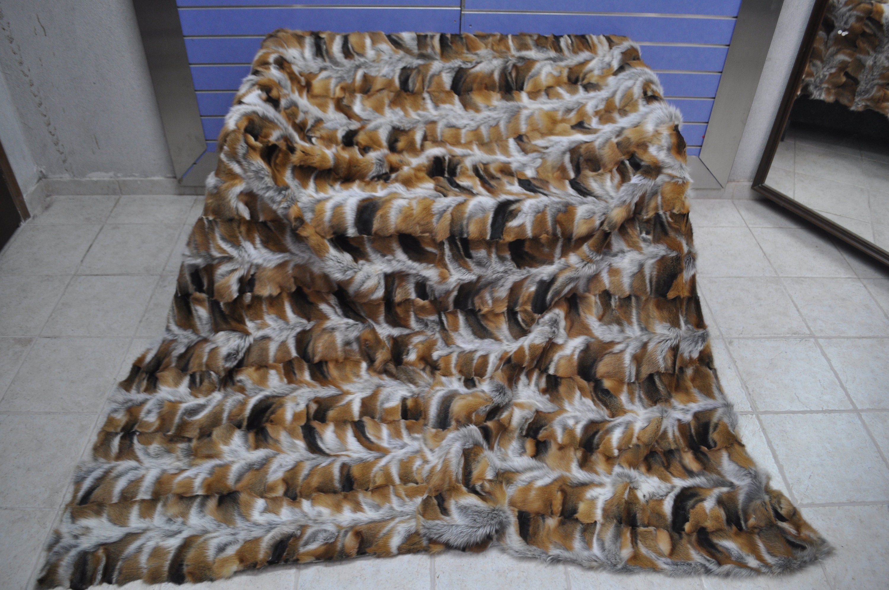 Luxury Red Fox Fur Throw Real Red Fox Fur Blanket / Bedspread Kingsize ...