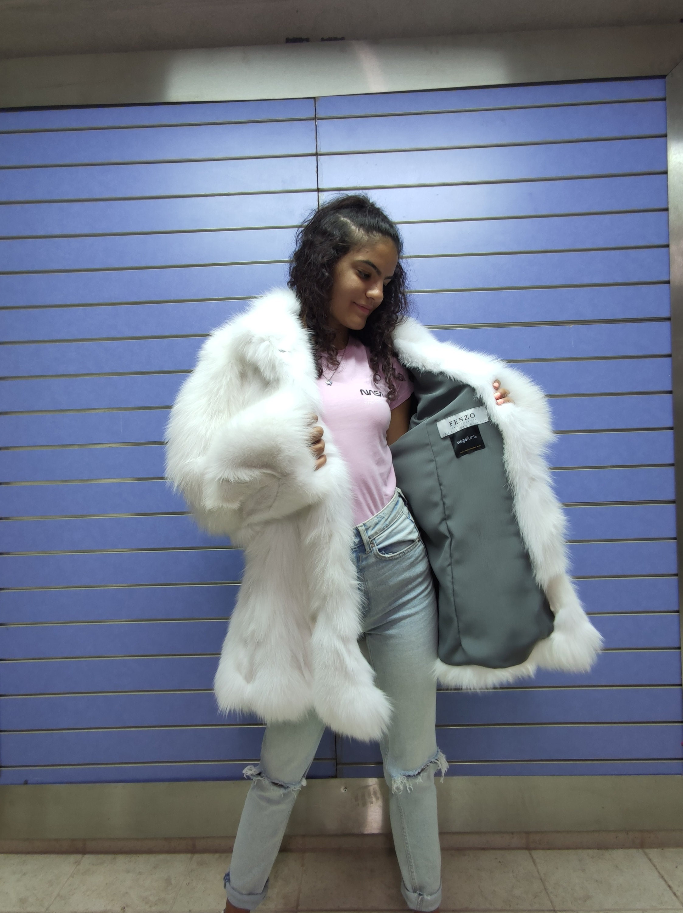 Luxury Half Skin White Fox Fur Jacket Real Fox Fur Coat With Collar - Etsy
