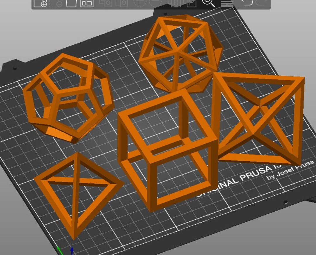 Small 3D Printed Open Platonic Solids Tetrahedron, Cube, Dodecahedron ...