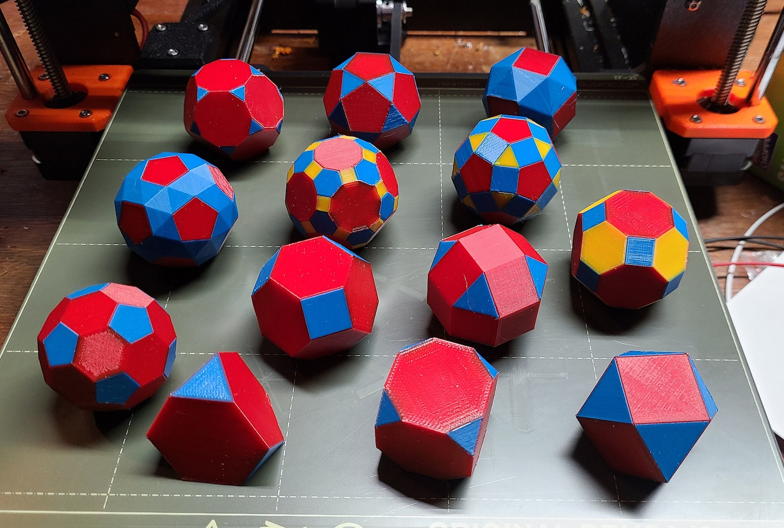 3D Printed 3-color Archimedean Solids - Etsy