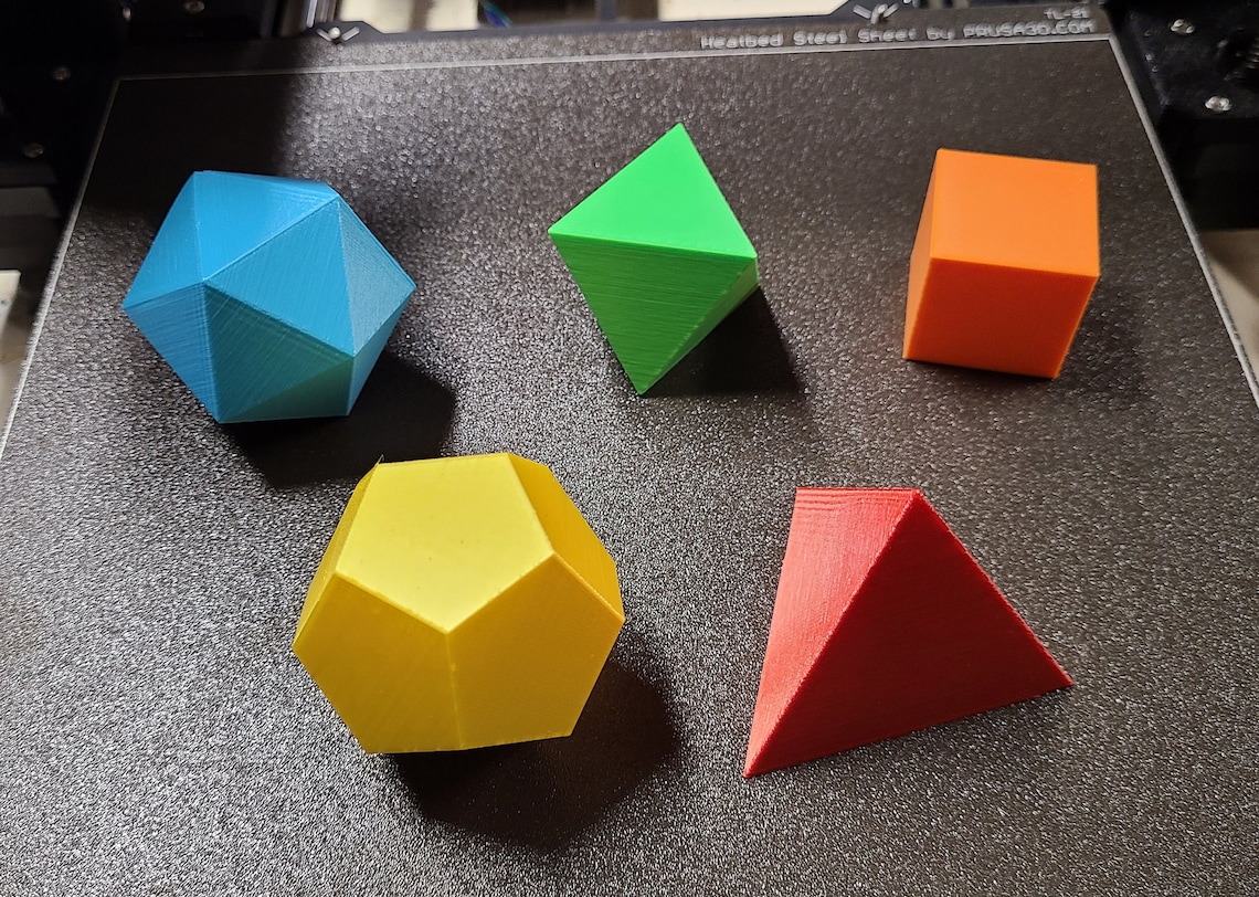 Large 3D Printed Platonic Solids Tetrahedron Cube | Etsy