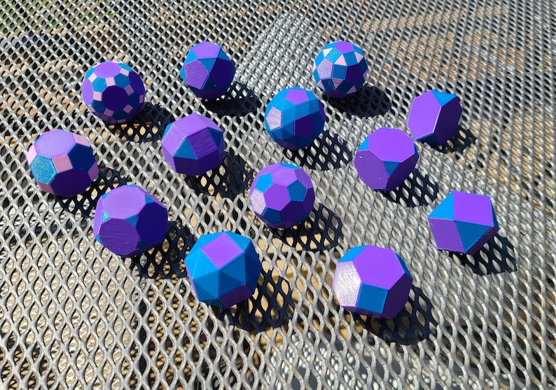 3D Printed 3-color Archimedean Solids - Etsy