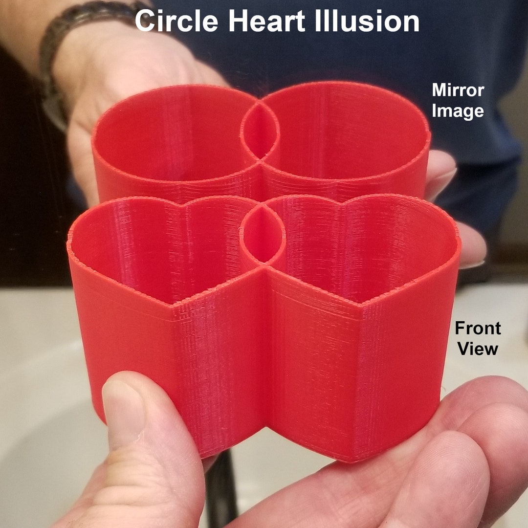 3d-printed Double Heart Illusion - Etsy