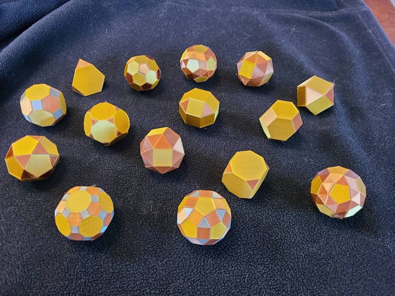 3D Printed 3-color Archimedean Solids - Etsy