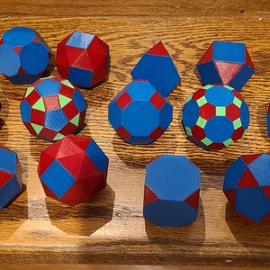 3D Printed 3-color Archimedean Solids - Etsy