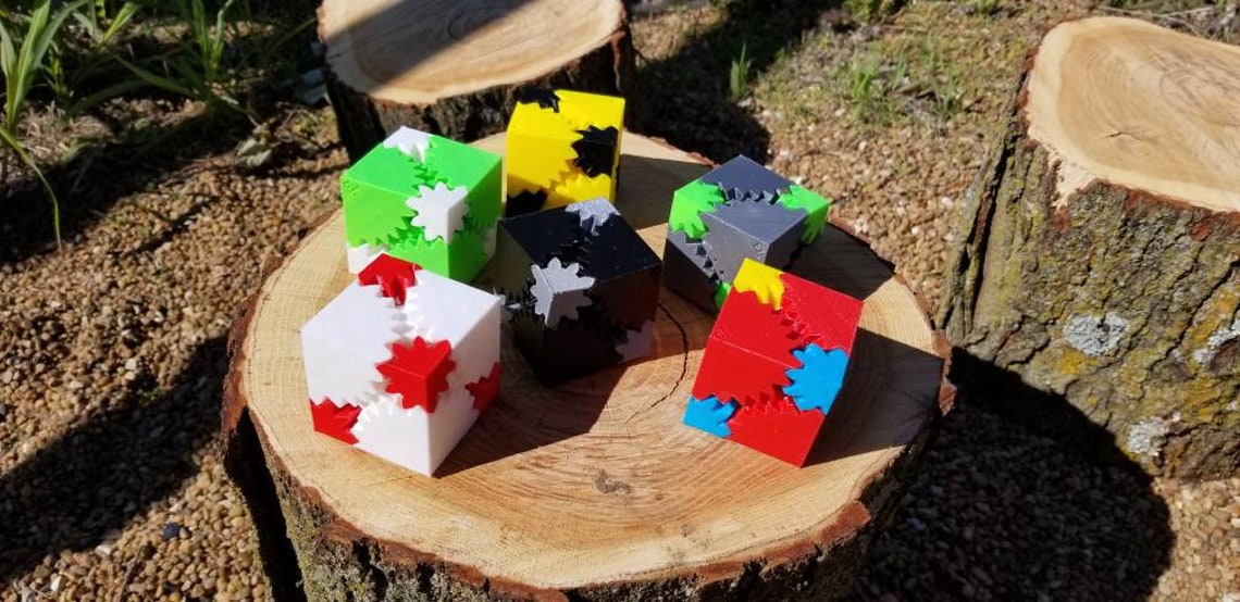 3D Printed Gear Cube Fine Tooth - Etsy