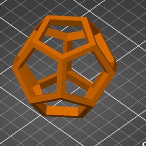Small 3D Printed Open Platonic Solids Tetrahedron, Cube, Dodecahedron, Icosahedron, Octahedron ...