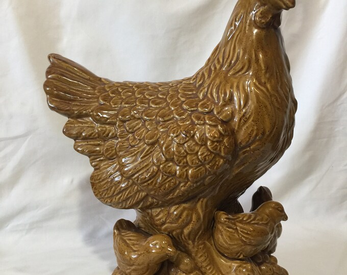 Large Vintage Ceramic Hen and Chicks - Etsy