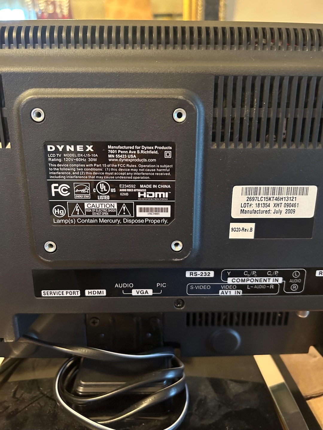 Dynex LCD TV - Model Dx-l15-10a - Etsy