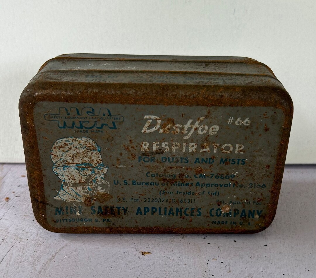 Mine Safety Appliances Company. Small Metal Box Dustfoe #66 Respirator ...