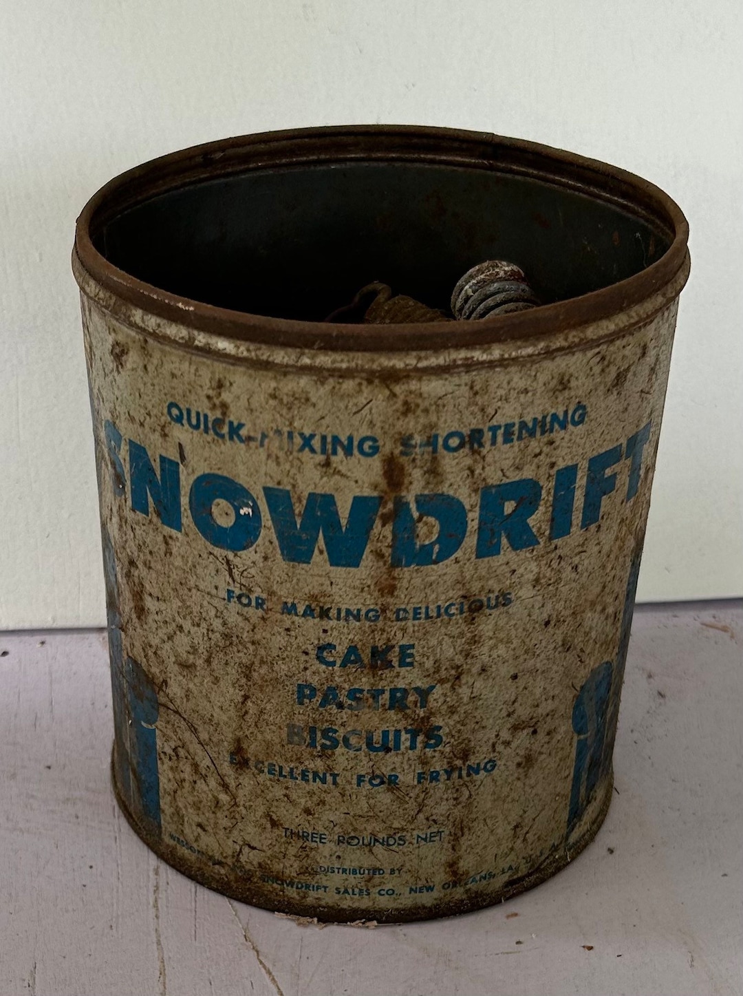 Vintage Snow Drift, Quick Mixing Shortening Can - Etsy