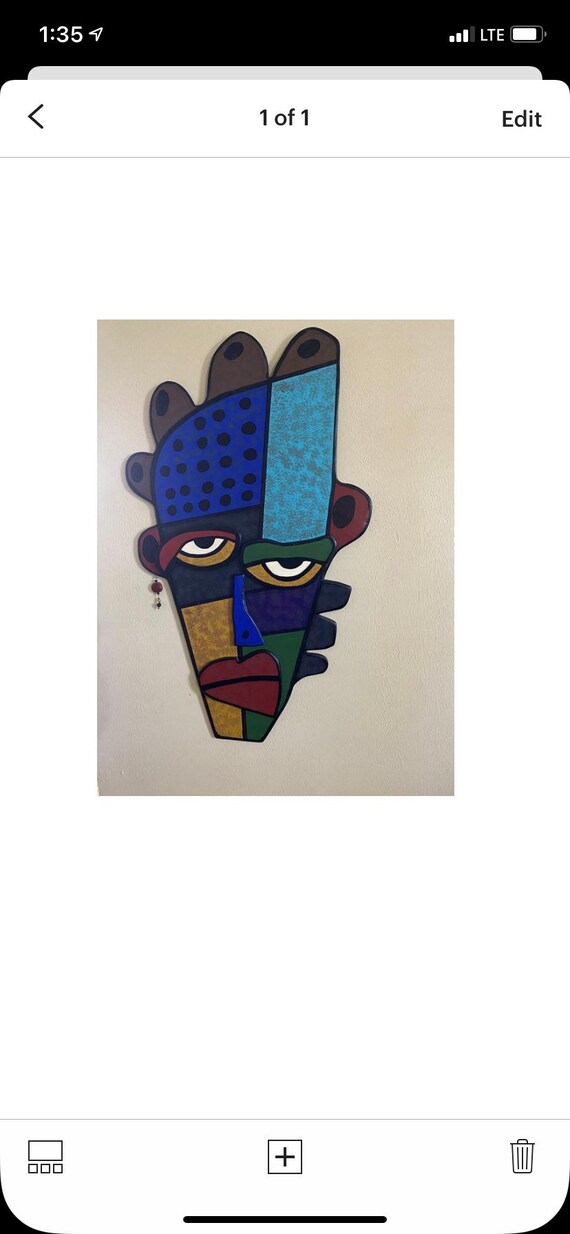 40 African Abstract Art Mask 40 X 22 - Etsy