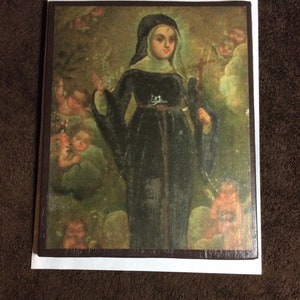 Saint Rita - Vintage Print on Wood - Etsy