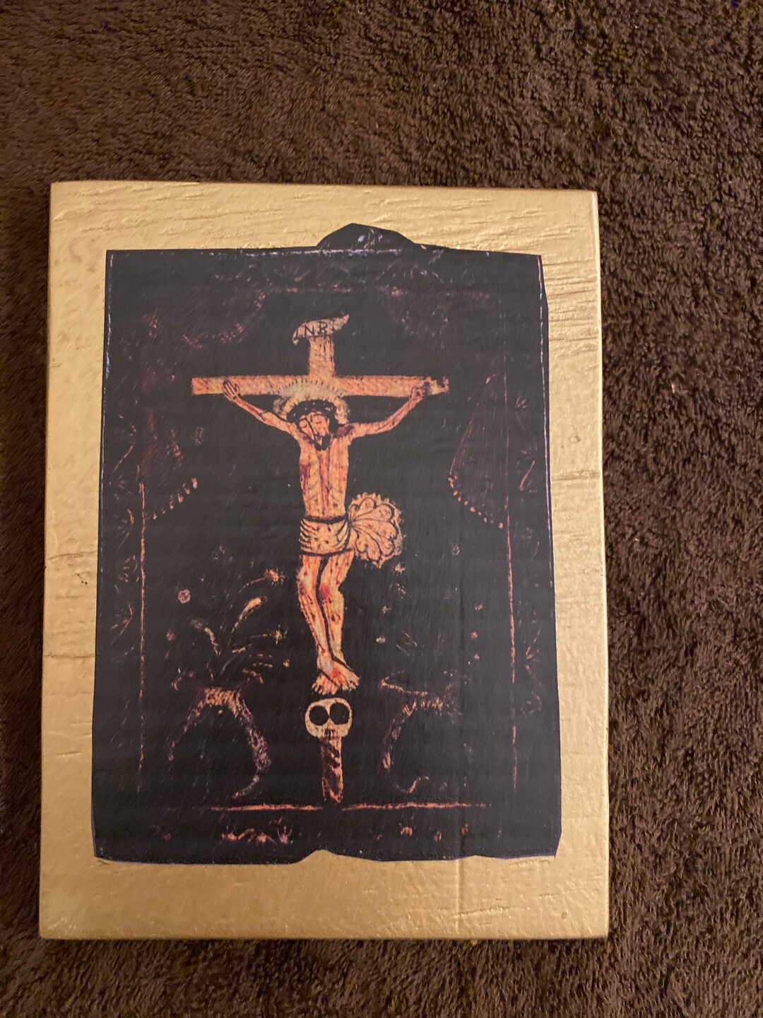 Jesus Christ Crucified Vintage Print on Wood - Etsy