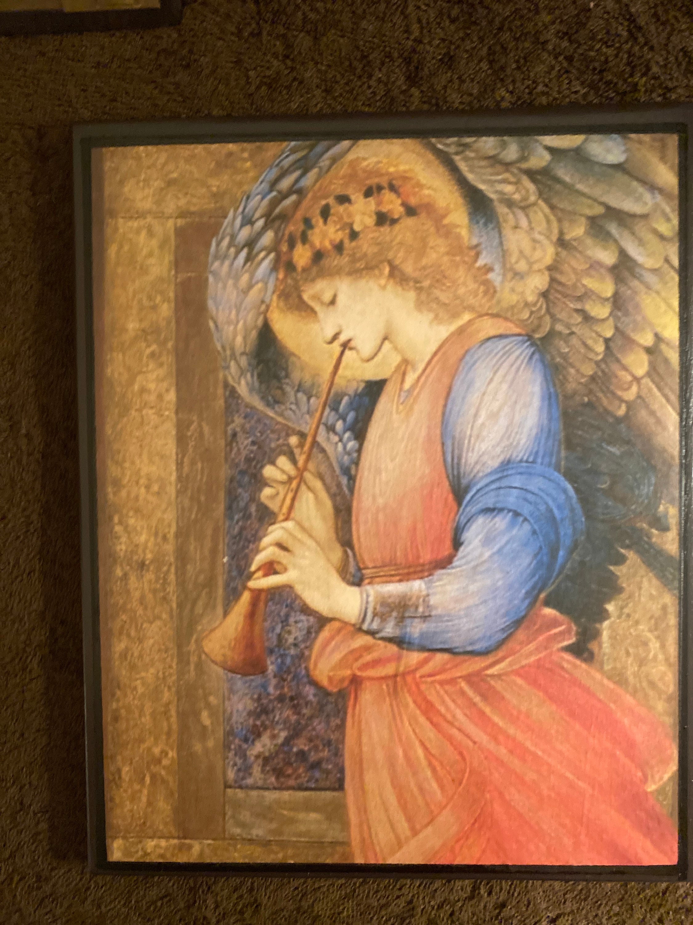Angel playing a Horn-Vintage Print on Wood 8 x 10 | Etsy