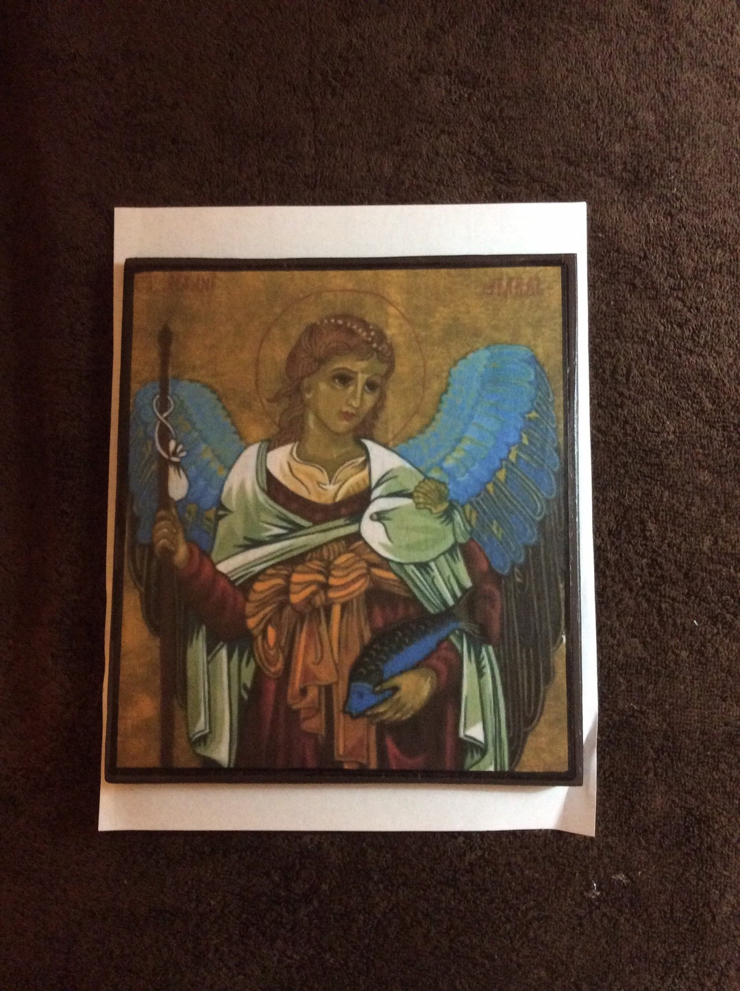 Saint Michael Vintage Print on Wood 8 X 10 - Etsy