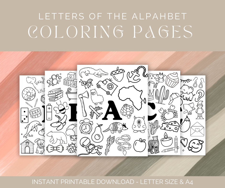 26 Letters of the Alphabet Coloring Pages, Children's Coloring Pages ...