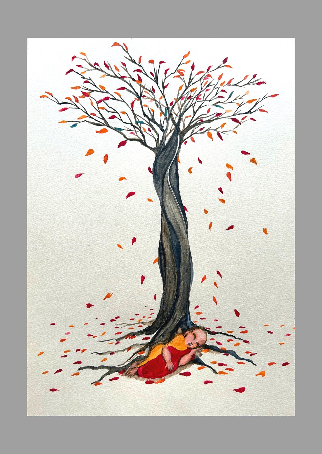 Falling Leaves (sleeping Buddha Under the Bodhi Tree) - Etsy
