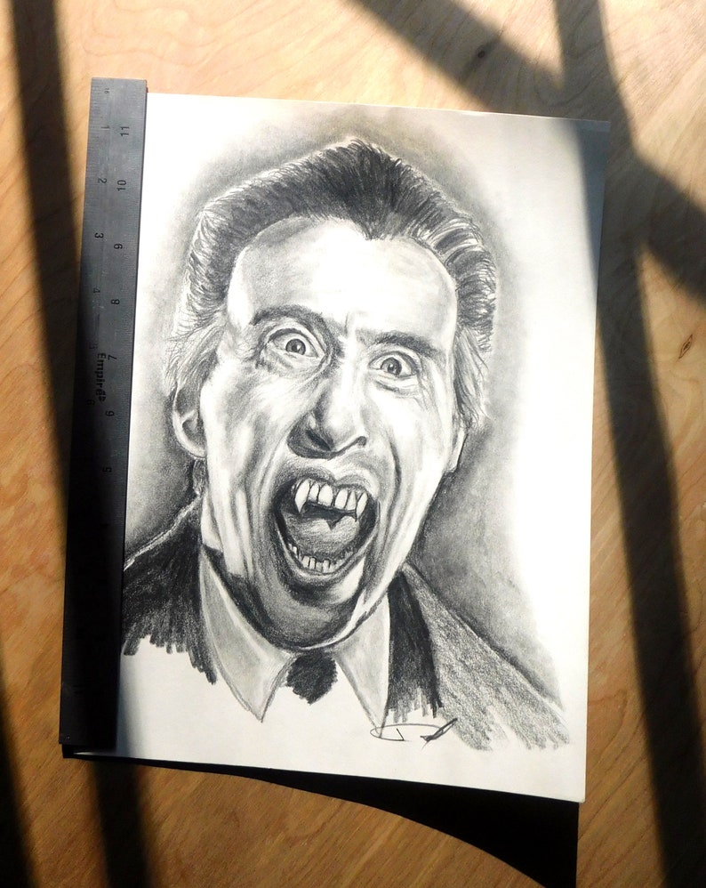 Dracula (portrait of Christopher Lee) - Etsy