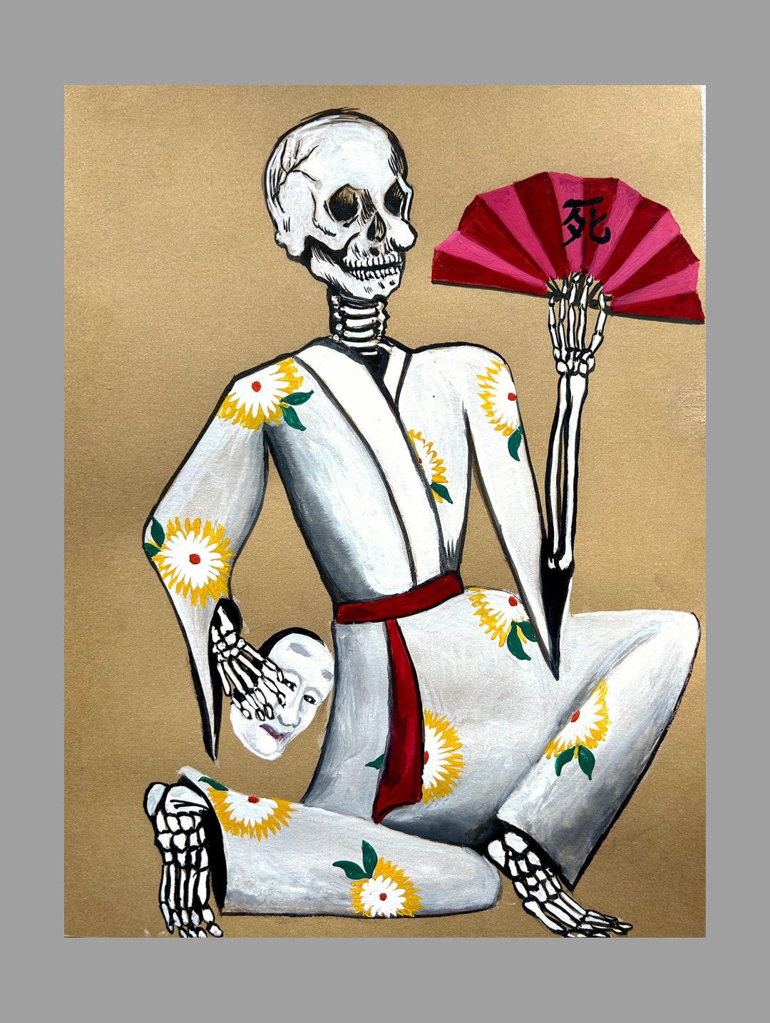Skeleton-san (skeleton in Japanese Dress and Style) - Etsy