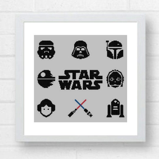 Star Wars Cross Stitch Pattern Star Wars Cross Star Wars Pattern Star ...