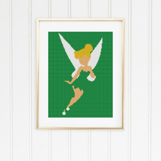 Tinkerbell Cross Stitch Pattern Tinkerbell Chart Tinkerbell Cross Tinkerbell Stitch Tinkerbell ...