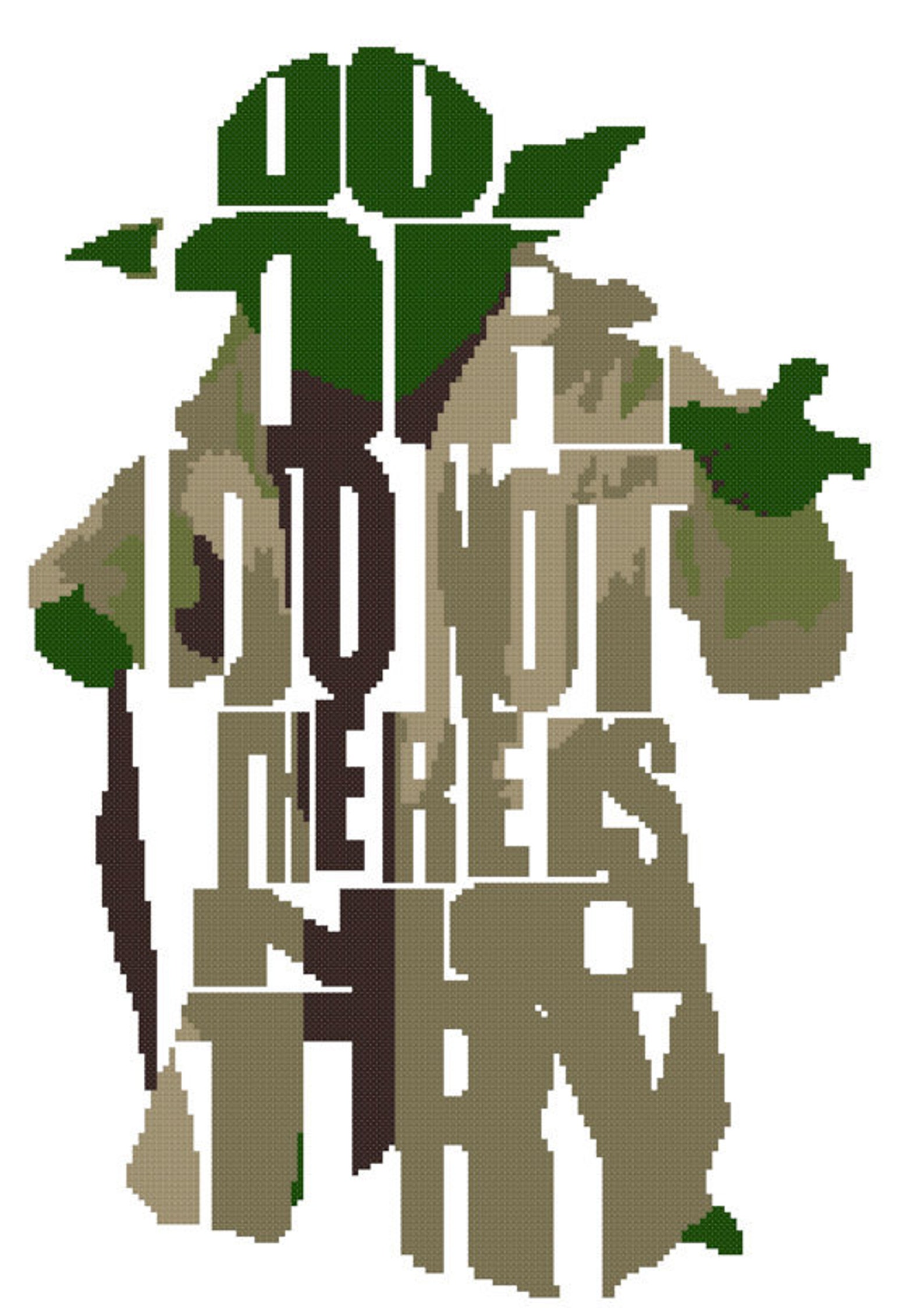 Set of 3 Patterns Star Wars Cross Stitch Pattern Yoda Typography Yoda ...