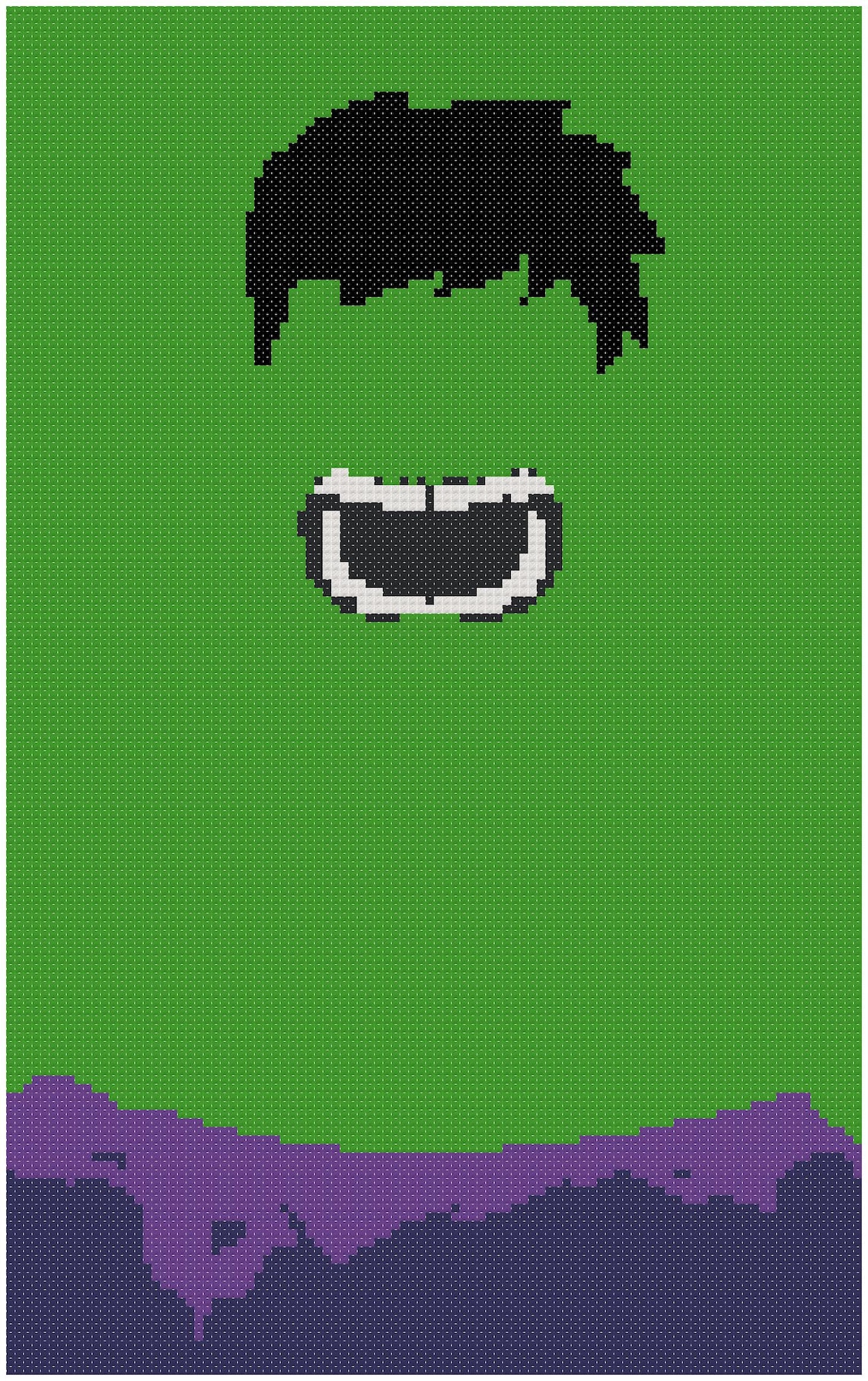 Hulk cross stitch pattern hulk cross chart incredible hulk - Etsy 日本