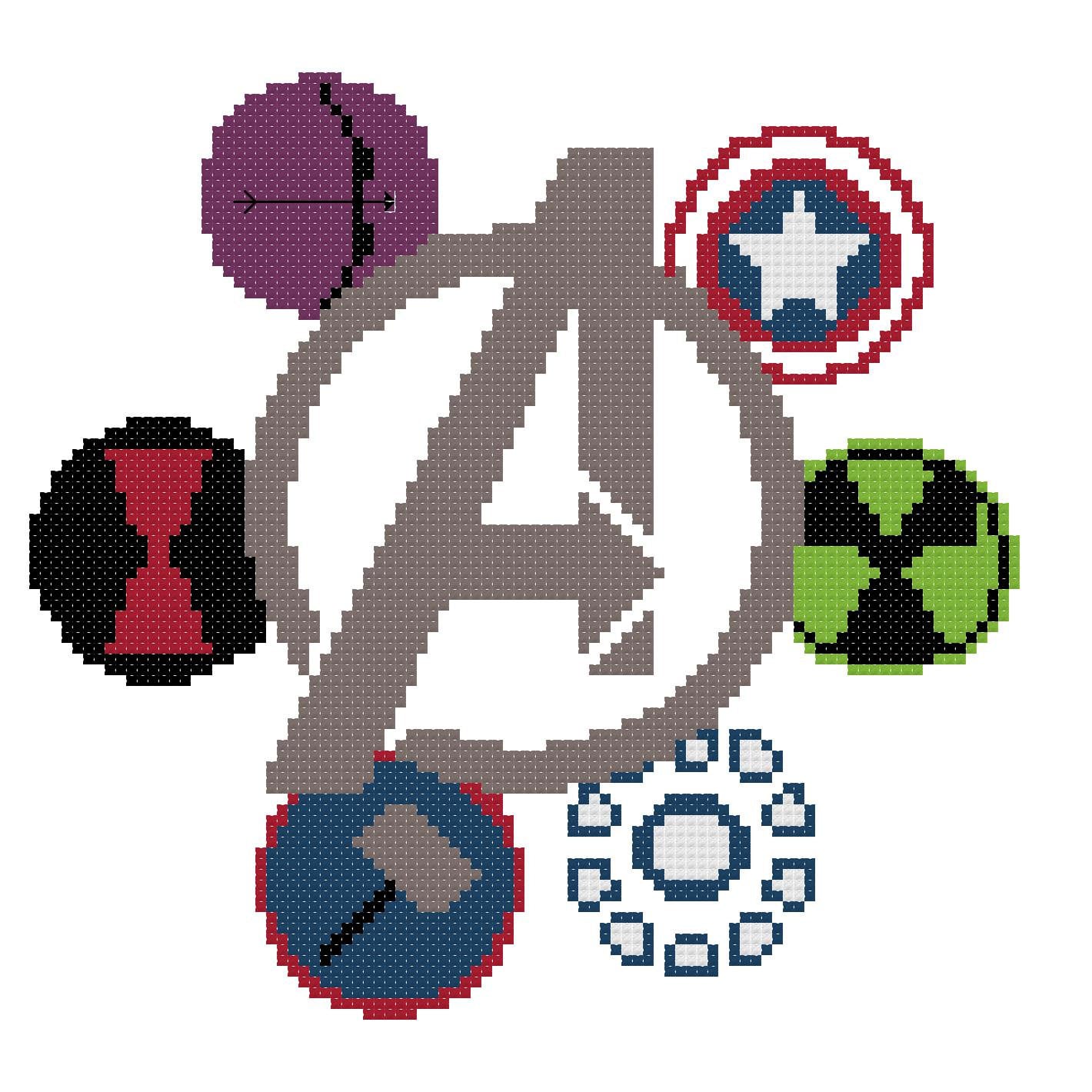 Avengers Cross Stitch Pattern Avengers Cross Marvel Cross | Etsy India