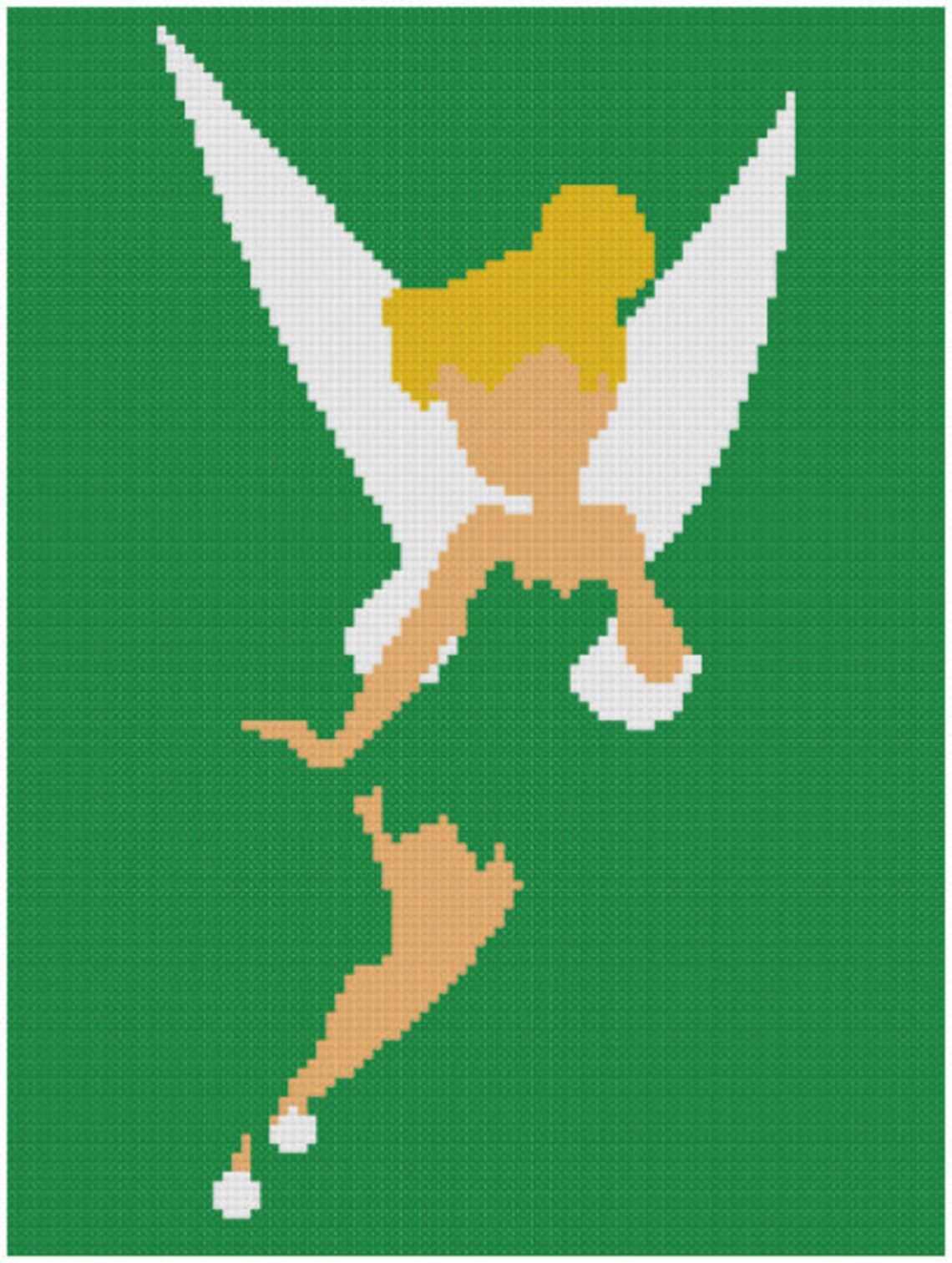 Tinkerbell Cross Stitch Pattern Tinkerbell Chart Tinkerbell Cross Tinkerbell Stitch Tinkerbell ...